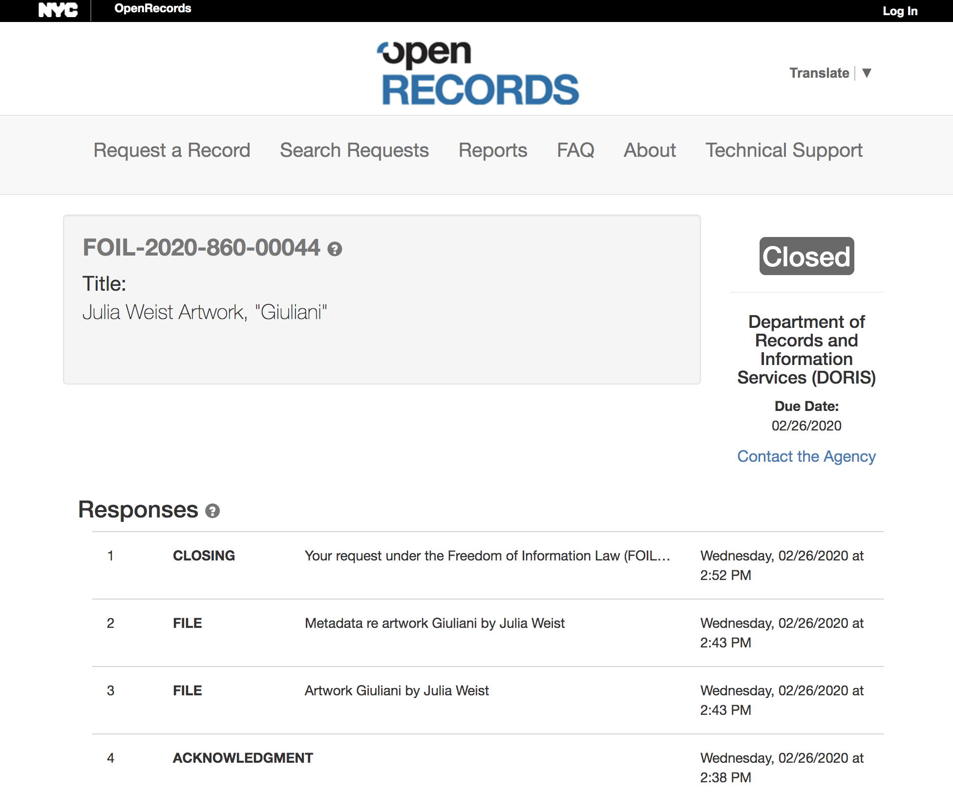 Public Record - Julia Weist